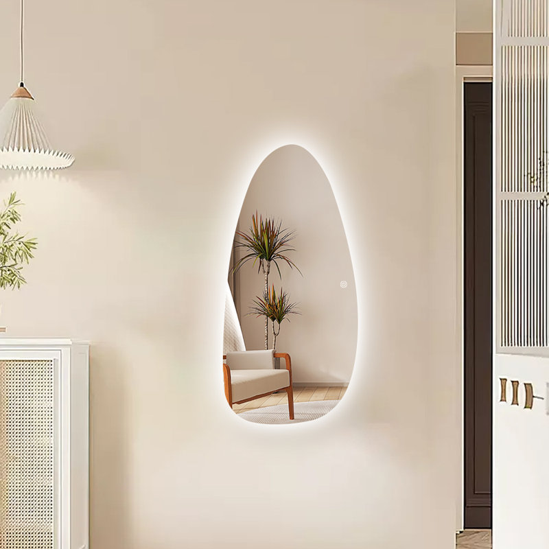 Ivy Bronx Asymmetrical LED Lighted Wall Mirror | Wayfair