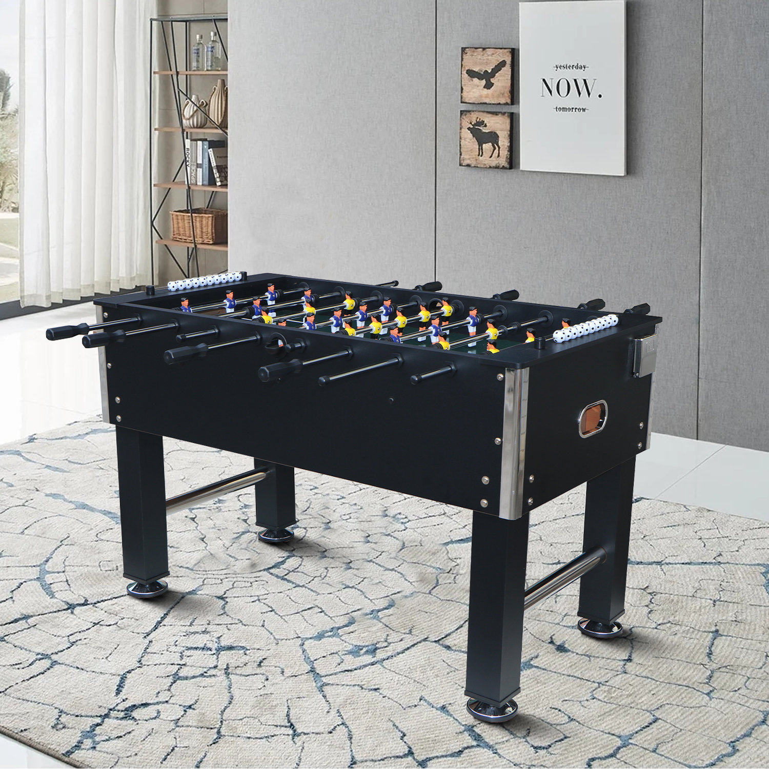 Knlnny Ware 54.51 L Foosball Table with Metal frame and cup holders for ...