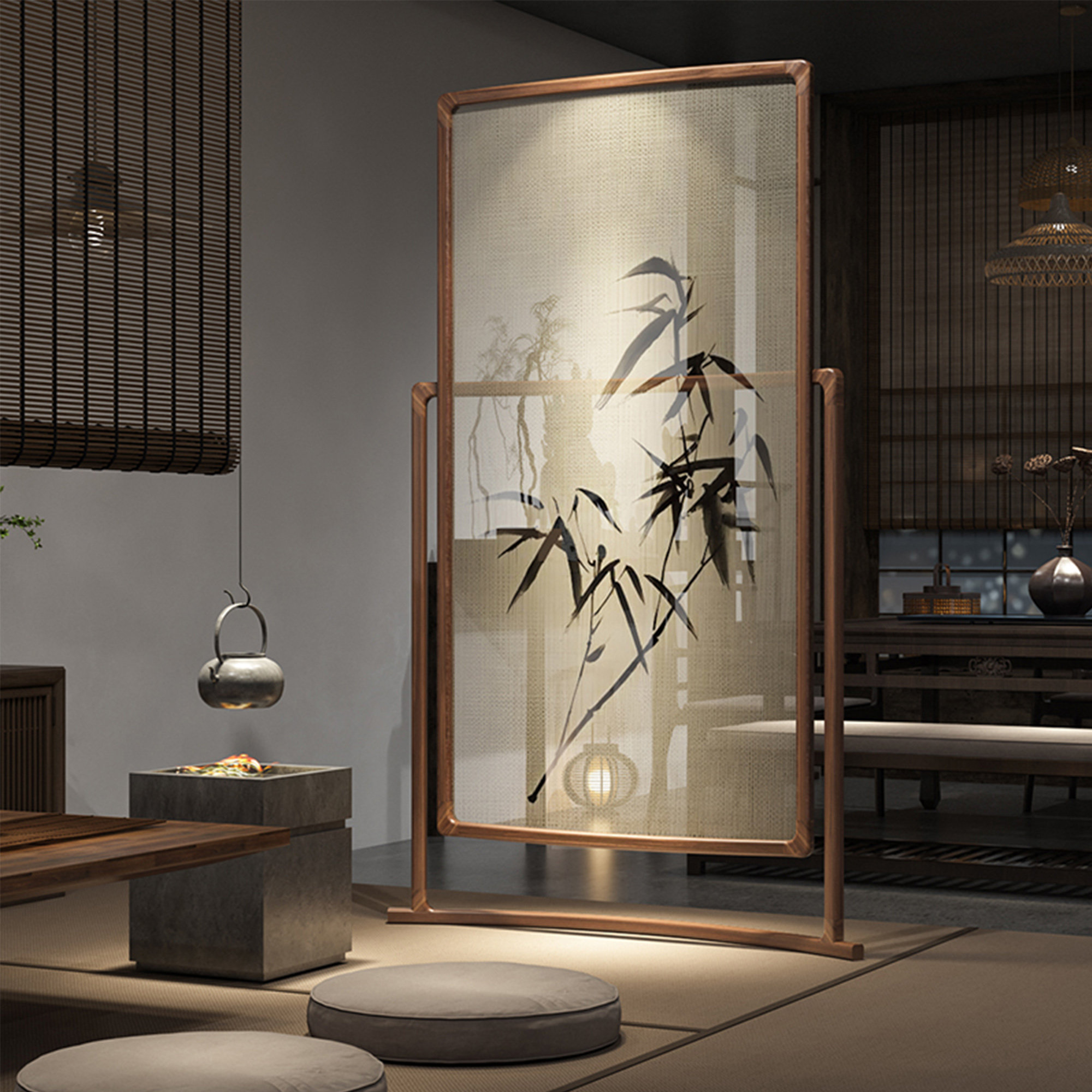 Sleek Surface Designs Zen Bamboo Pattern Screen Divider | Wayfair