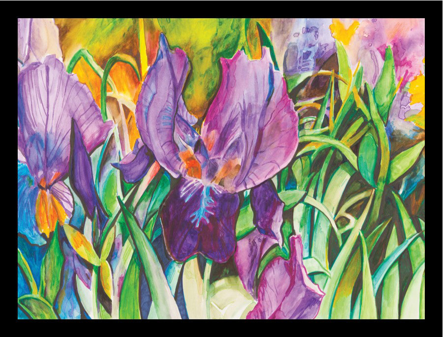Buy Art For Less 'Garden of Beautiful Irises Poster' by Elizabeth Stack ...
