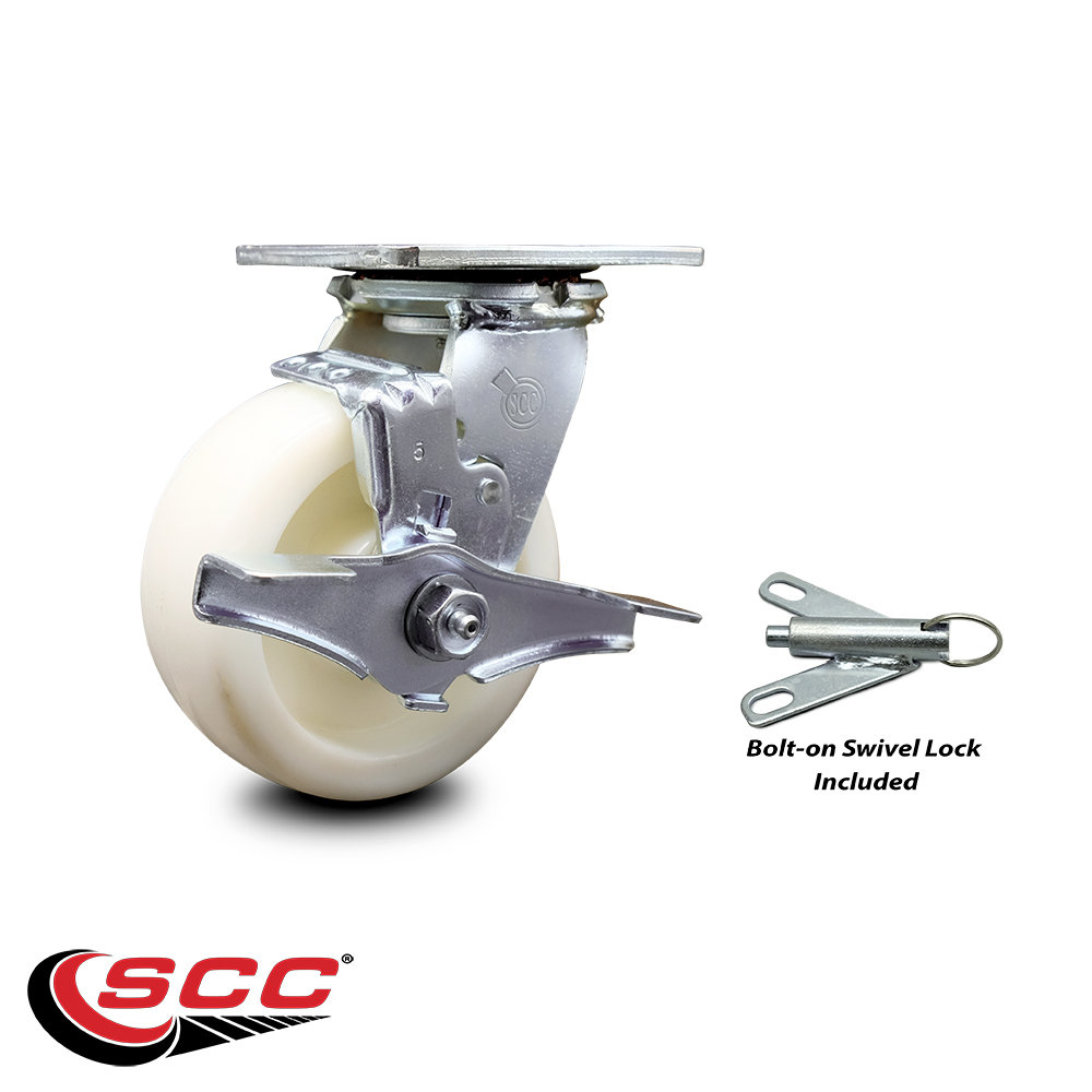 Service Caster Nylon Caster with Ball Bearing and Brake/Swivel Lock ...