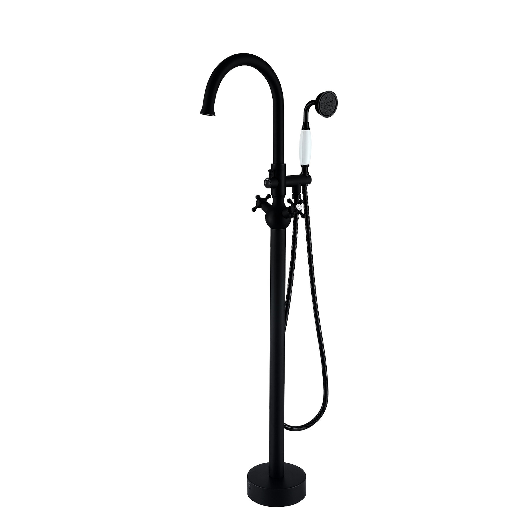 Kivaritio Hand Shower Accompanied Bathtub Faucet - Matte Black, Metal ...