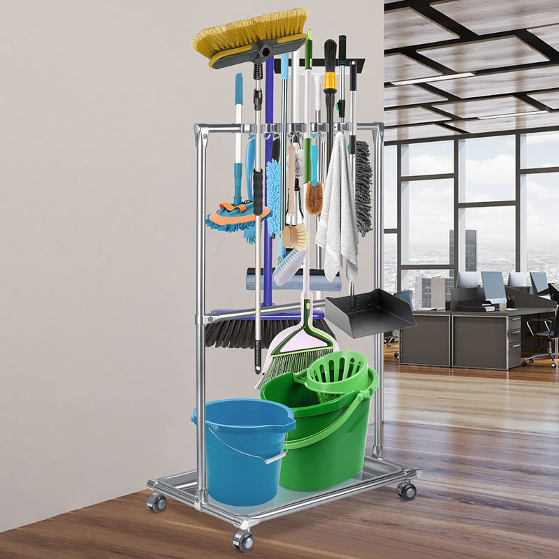 LoochMee Floor Standing Cleaning Supplies Tool Cart | Wayfair