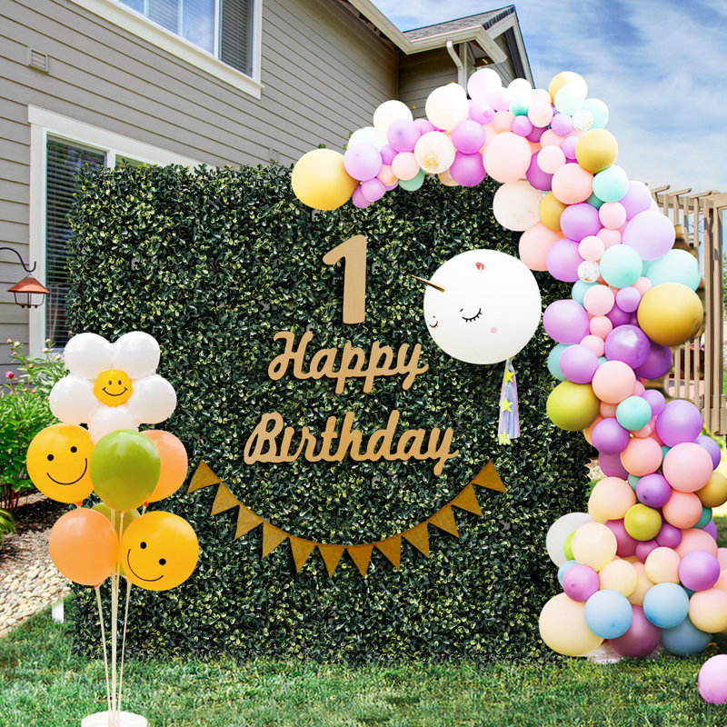 Gymax Artificial Peanut Leaf Hedges Plastic Decorative Fence Panel ...