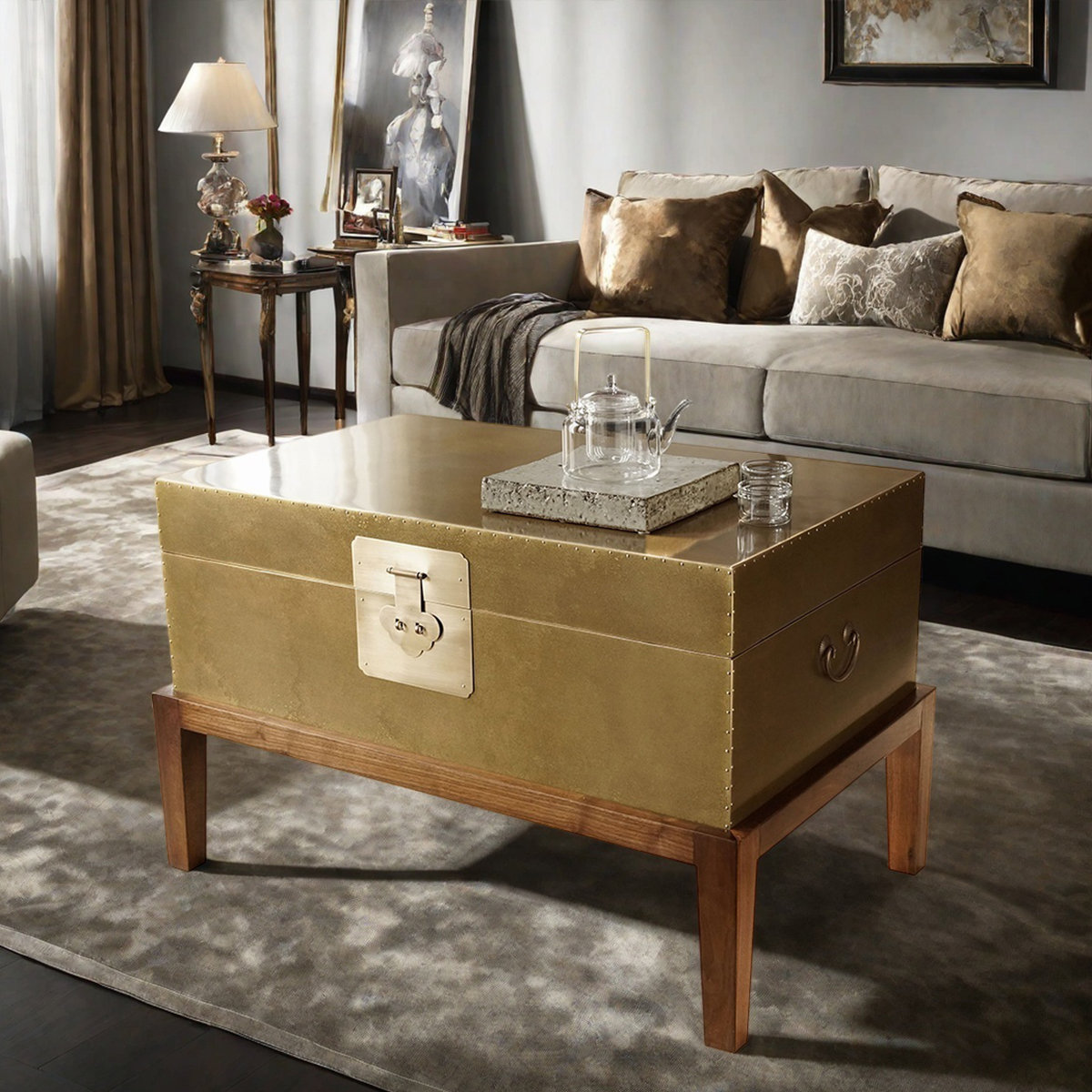 HUGESTO Retro Solid Wood Small Accent Trunk - Wayfair Canada