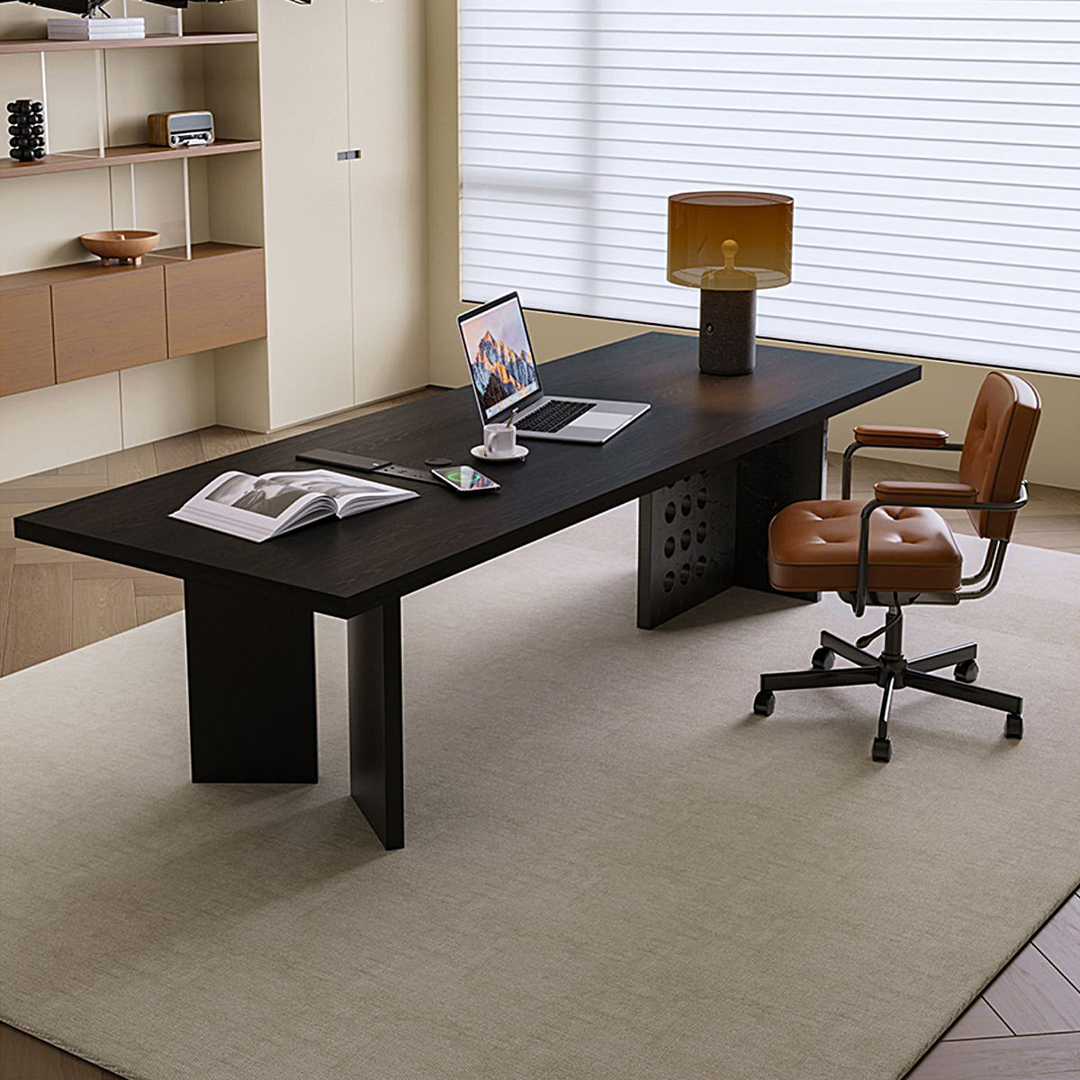 Isla Hopping Luxurious Black Pine Desk | Wayfair