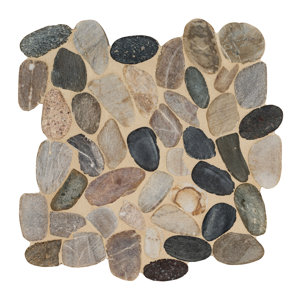 SB TILE AND STONE 12" x 12" Natural Stone Pebble/Rocks Mosaic Tile ...