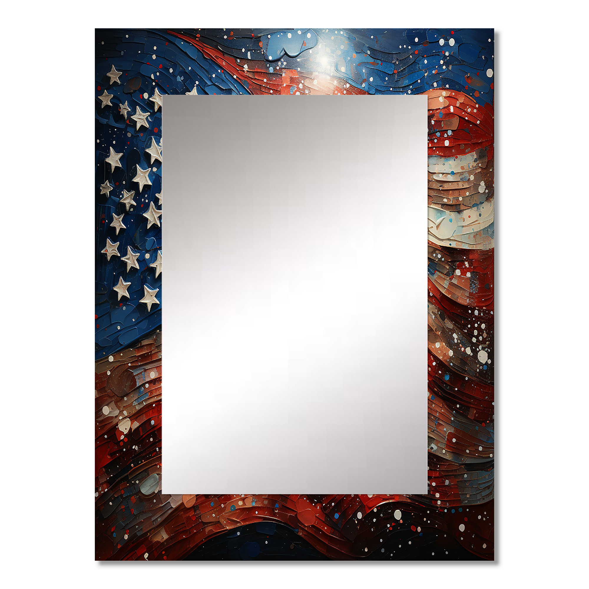 Ivy Bronx Flag American Flag IV - Flag Usa Large Wall Mirror, Modern ...
