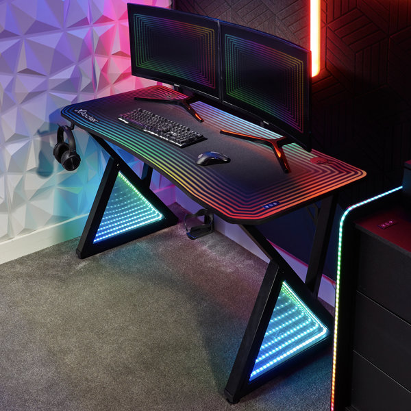 X Rocker Infinity RGB Gaming Desk with App Controlled Lights | Wayfair ...