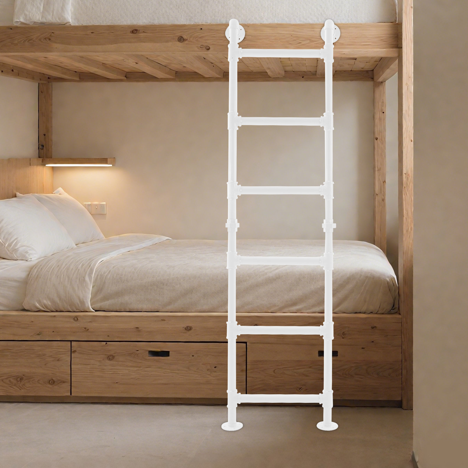 George Oliver 6 Steps Metal Step Ladder For Attic Loft/Dorm, Wall ...