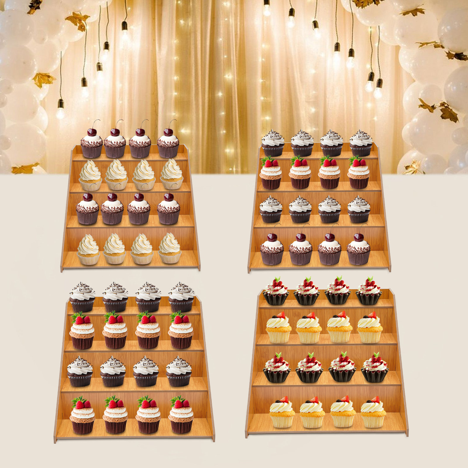 Wildon Home® Iacovelli 4 Tier Wooden Tabletop Display Stand Retail ...