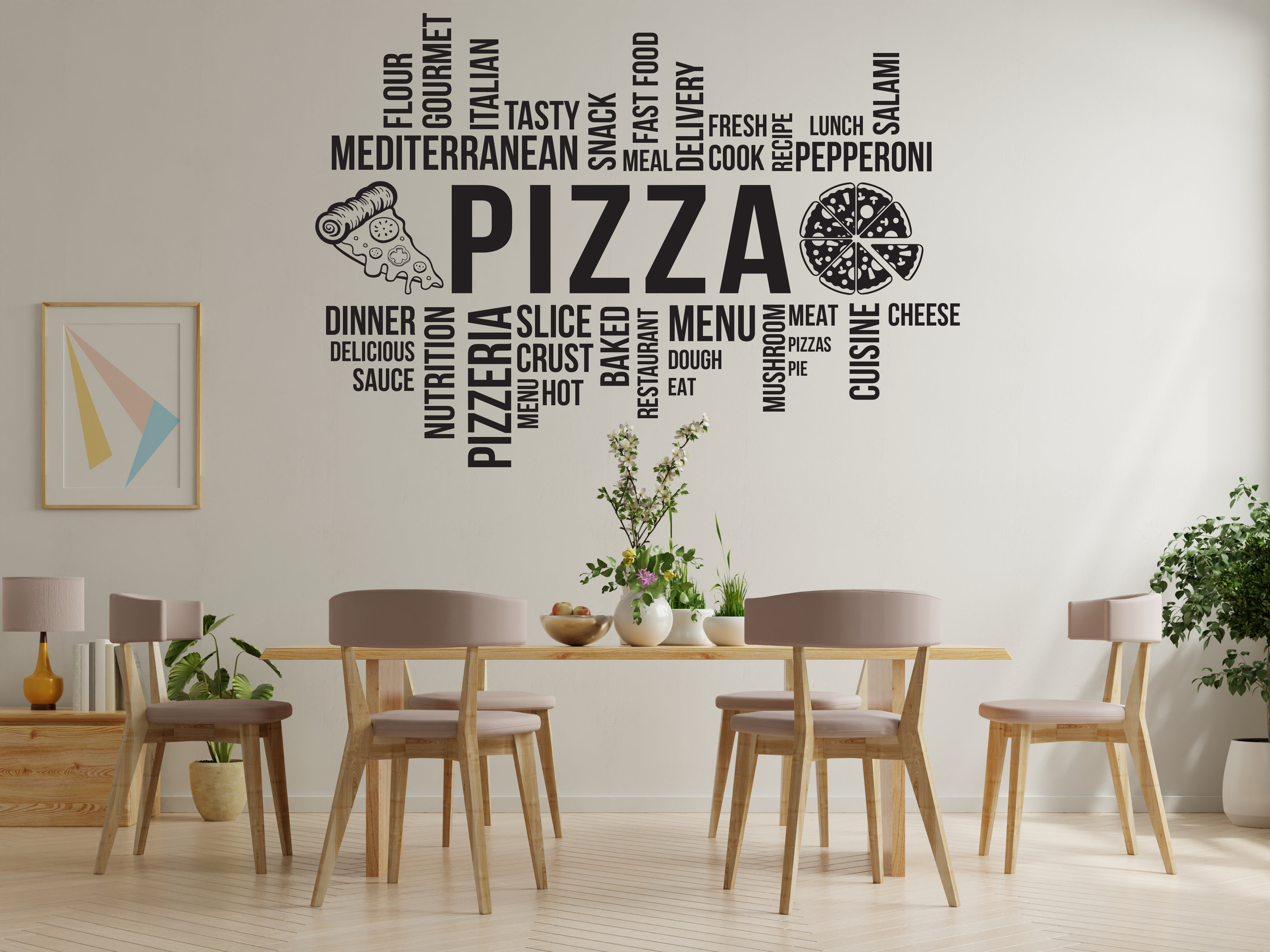Trinx Pizza Wall Decal Restaurant Wall Decal Pizzeria Wall Sticker Wall ...