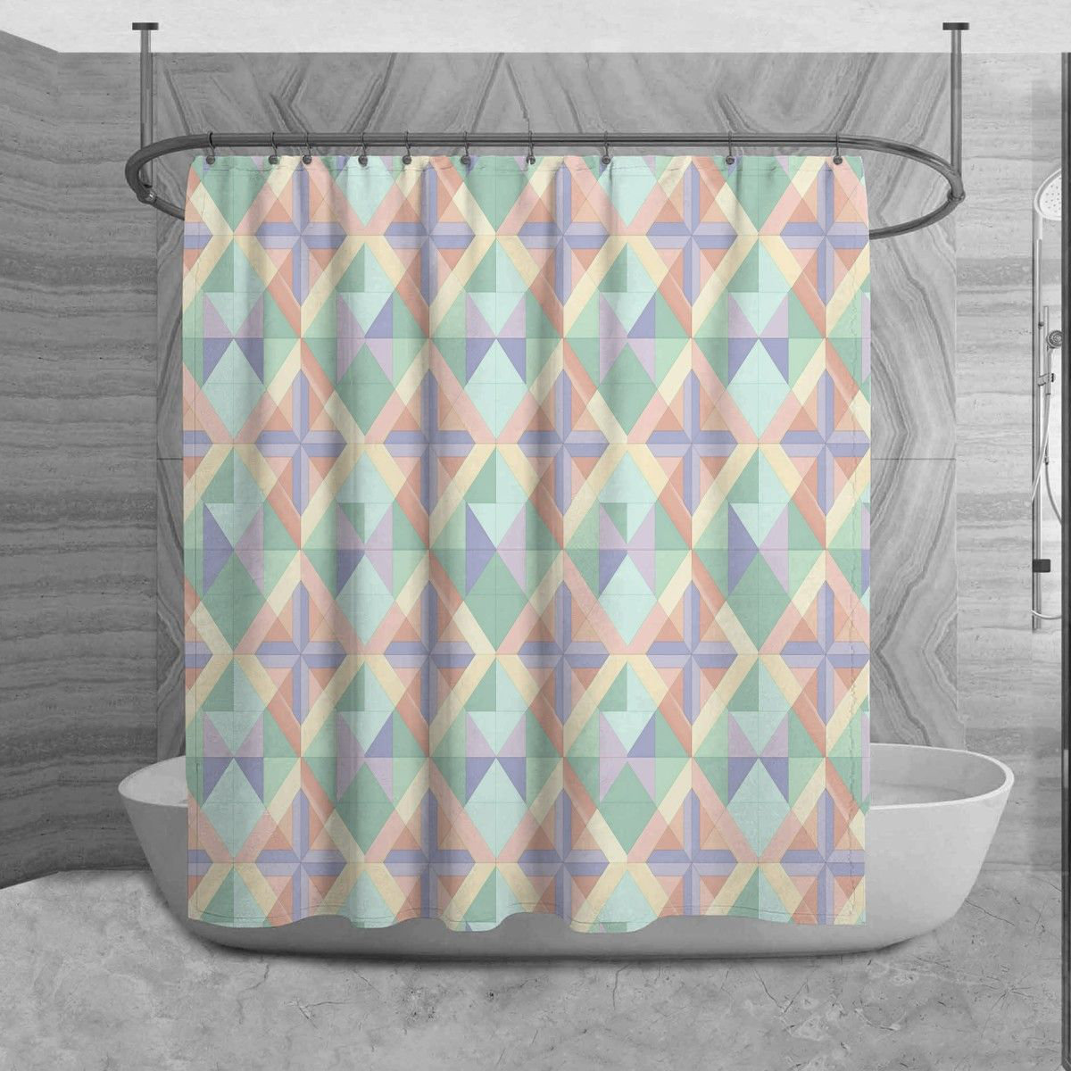 East Urban Home Clevinger Geometric Shower Curtain | Wayfair