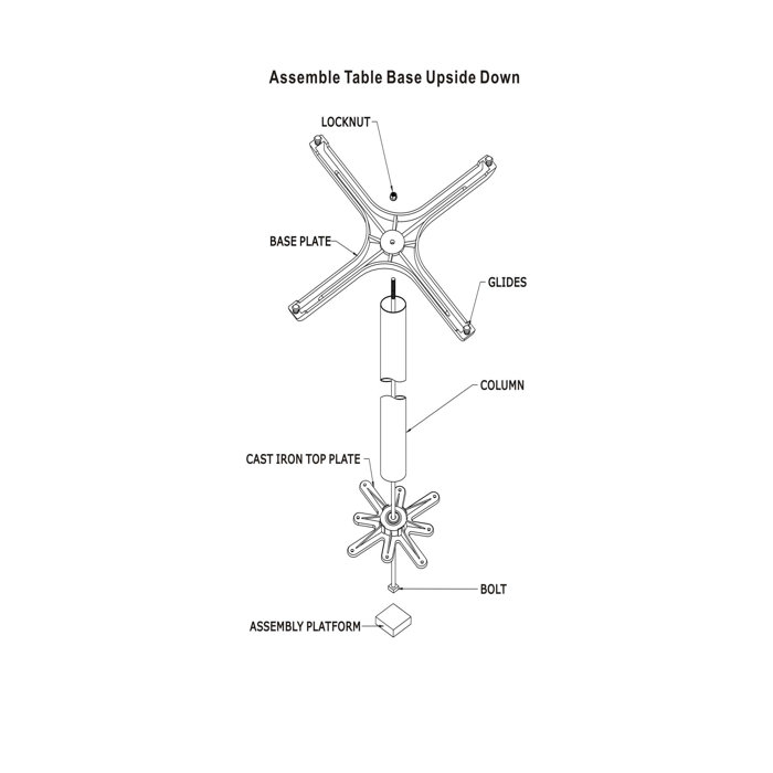 JI Bases Modern & Contemporary 28.25'' 22'' w Cast Iron Cross Base ...