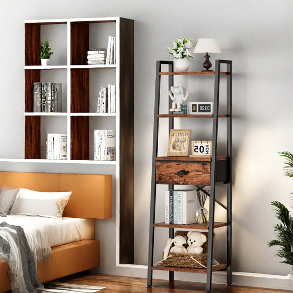 Furco 4/5-Tier Ladder Bookcase Freestanding Storage Shelf with ...