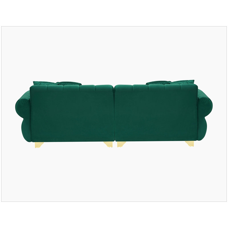 Mercer41 89-inch spring-wrapped cushions, 3 flannelette sofas, stylish ...