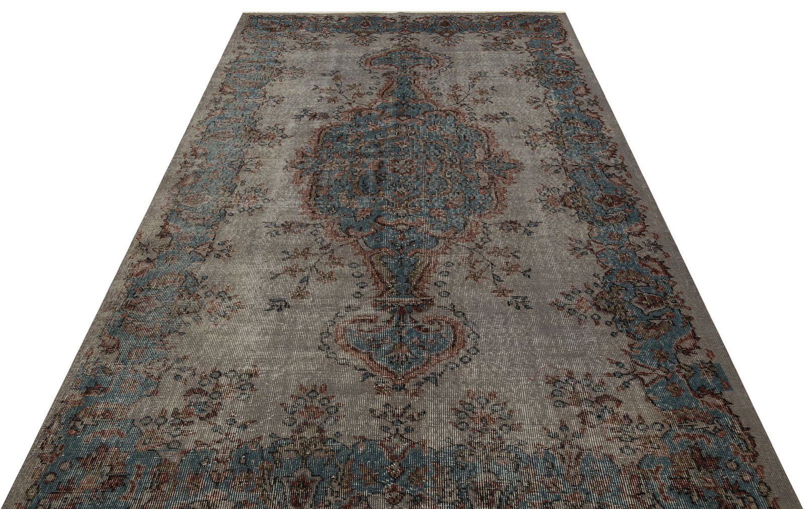 Isabelline Sem1172 One-of-a-Kind 5'3'' X 8'8'' 1960s Area Rug Grey ...