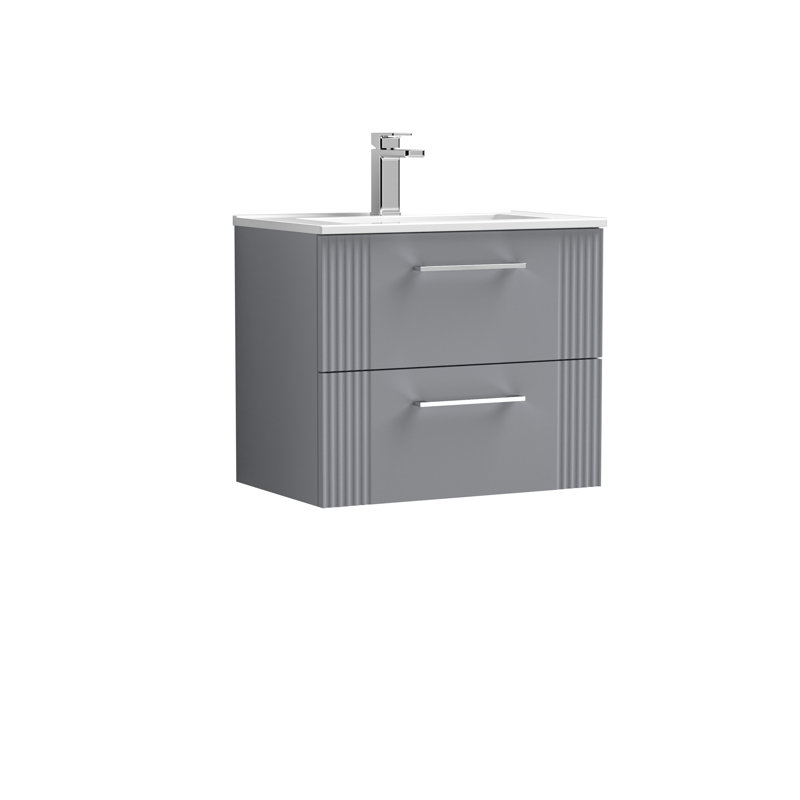 Nuie Deco 605mm Single Bathroom Vanity with Integrated Vitreous China ...