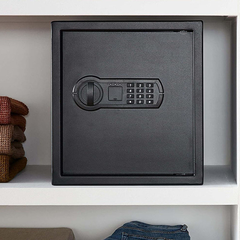 DEBLIT Steel Security Home Safe, Programmable Keypad Lock Box, 1.2 ...