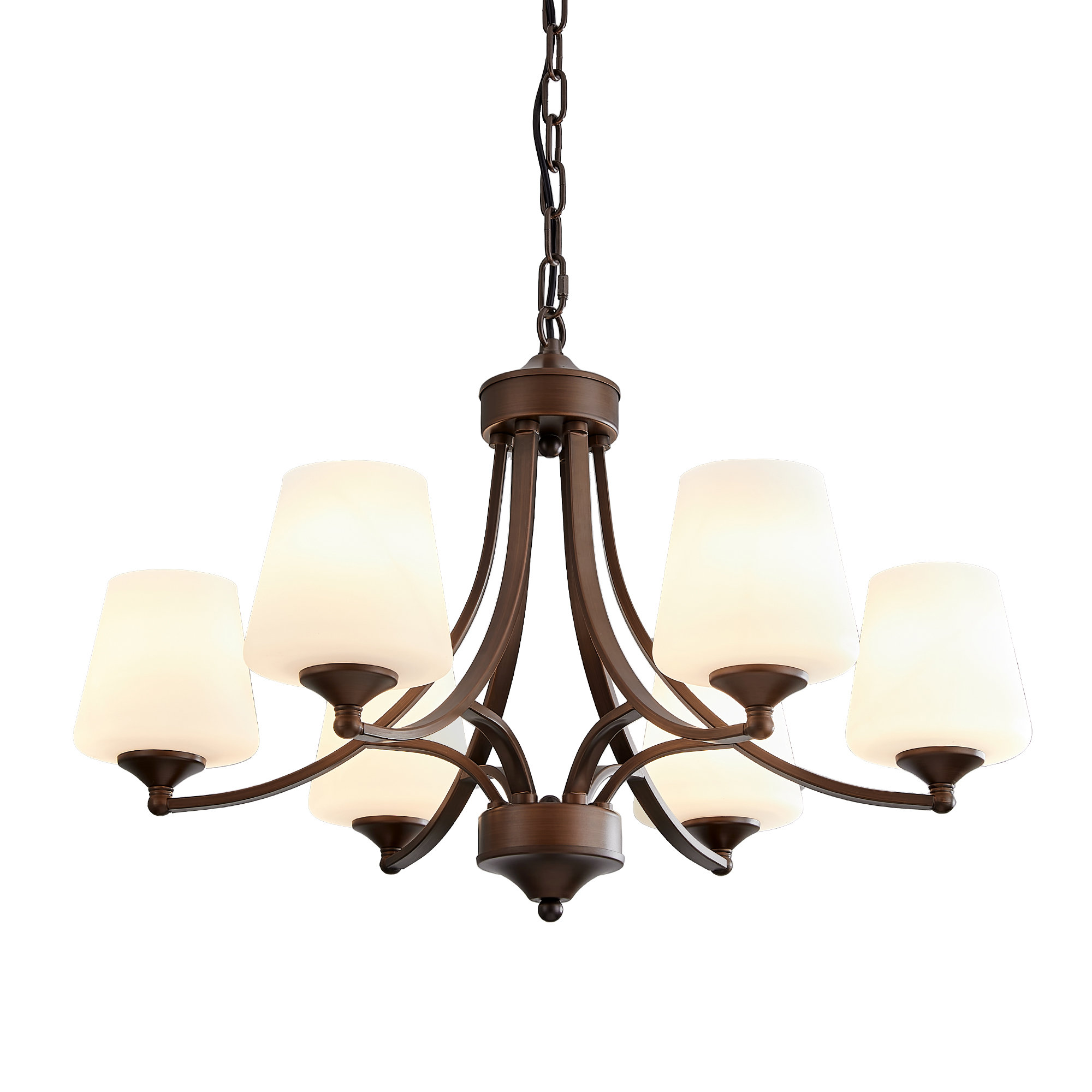 Winston Porter Chandelier Pendant Light Fixture With Frosted Glass ...