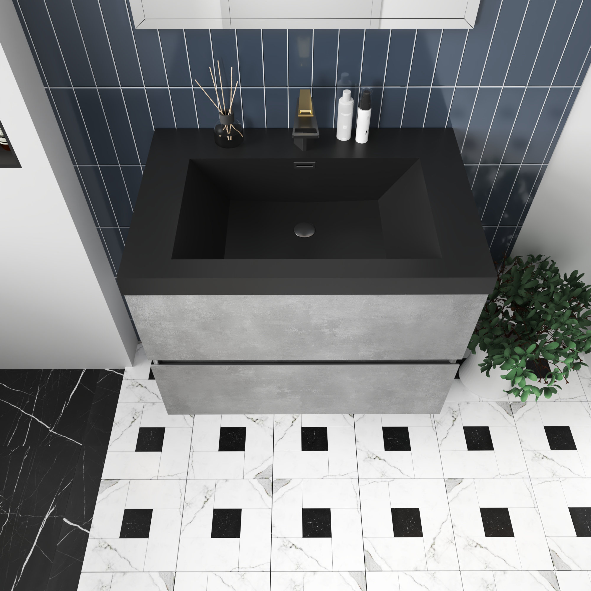 Orren Ellis Canobbio 30 inch Fully Assembled Single Floating Bathroom ...