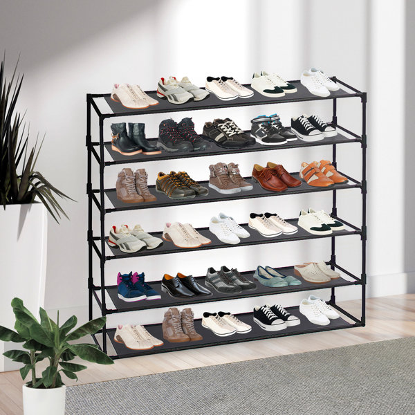 Rebrilliant 6 Tier Adjustable Fabric Shoe Rack Storage Organizer ...