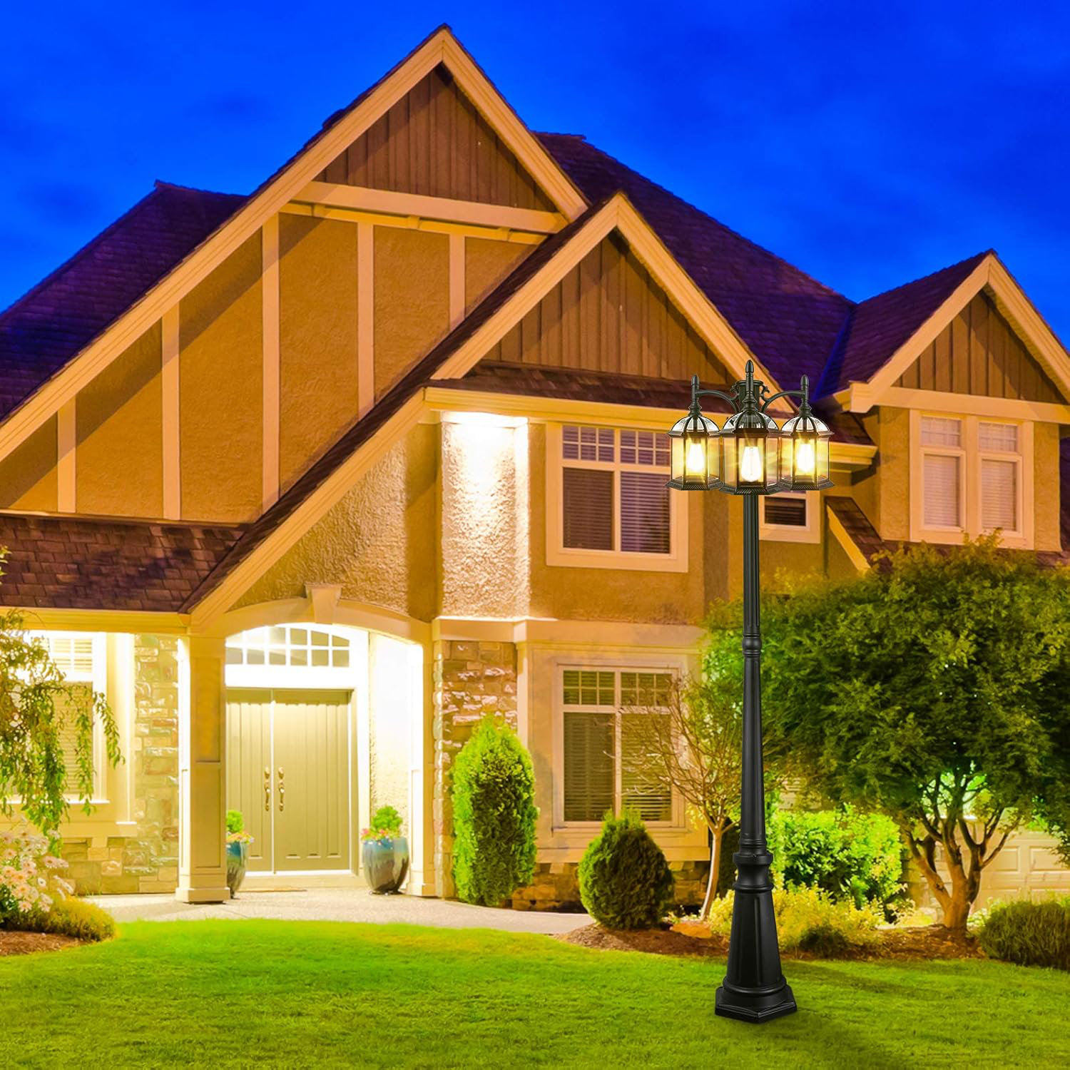 Charlton Home® Aluminum Outdoor Lamp Post Birdcage Hardwired Street ...