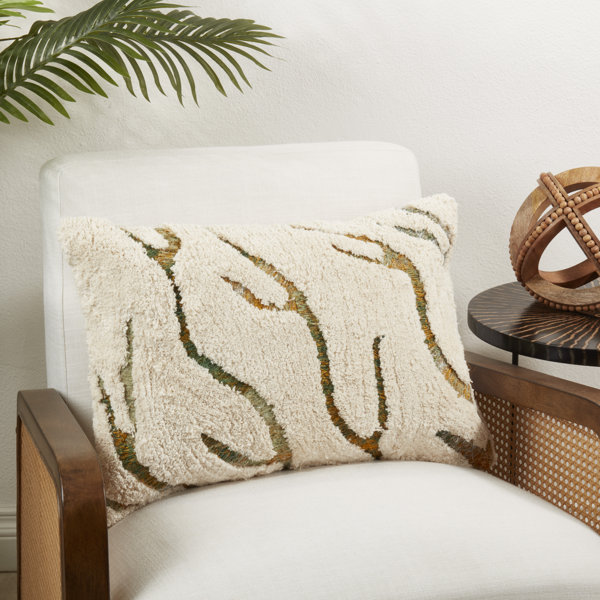 Saro Tufted Symmetry Embroidered Down Filled Throw Pillow | Wayfair