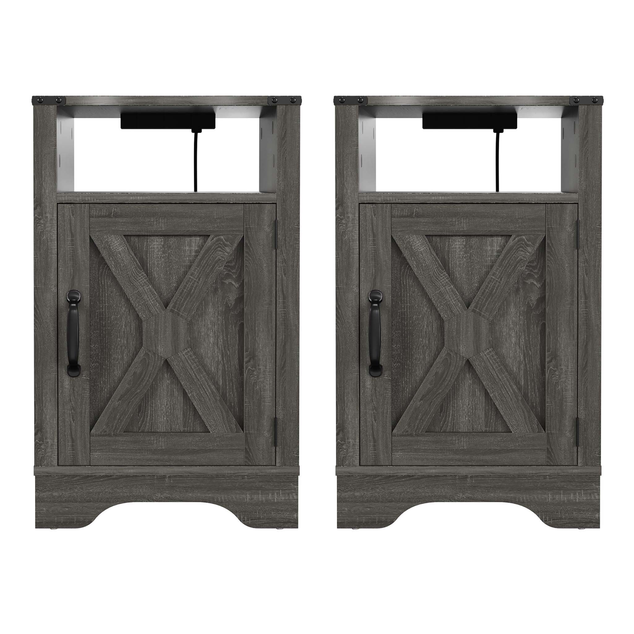 August Grove® Farmhouse Nightstand Side Table, Wooden Rustic End Table ...