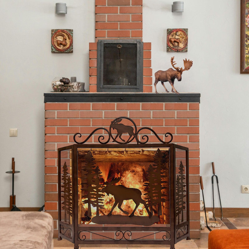 Millwood Pines Dashanae Metal Fireplace Screen | Wayfair