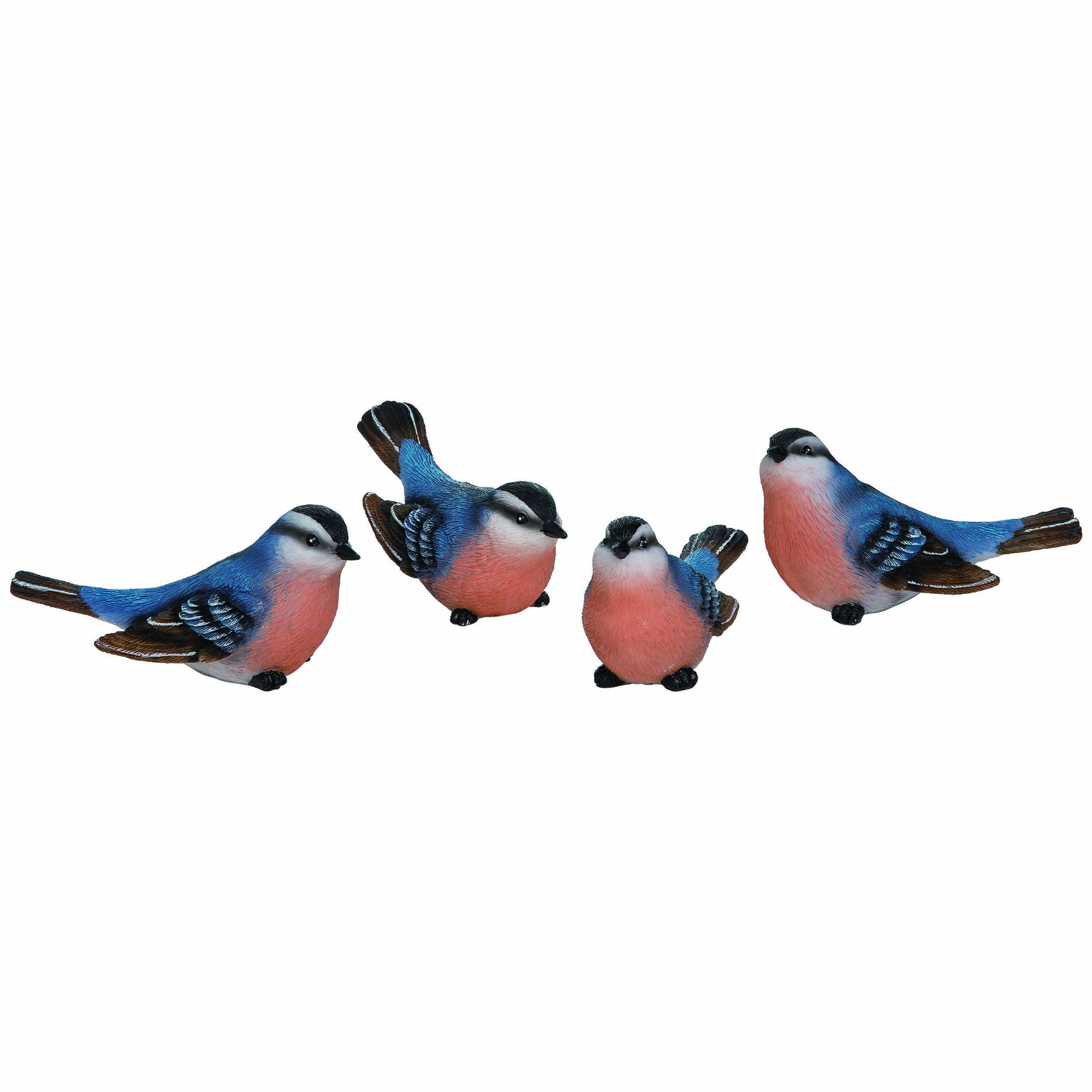Lark Manor™ Medium Resin Blue & Coral Bird Set of 4 Spring Home ...