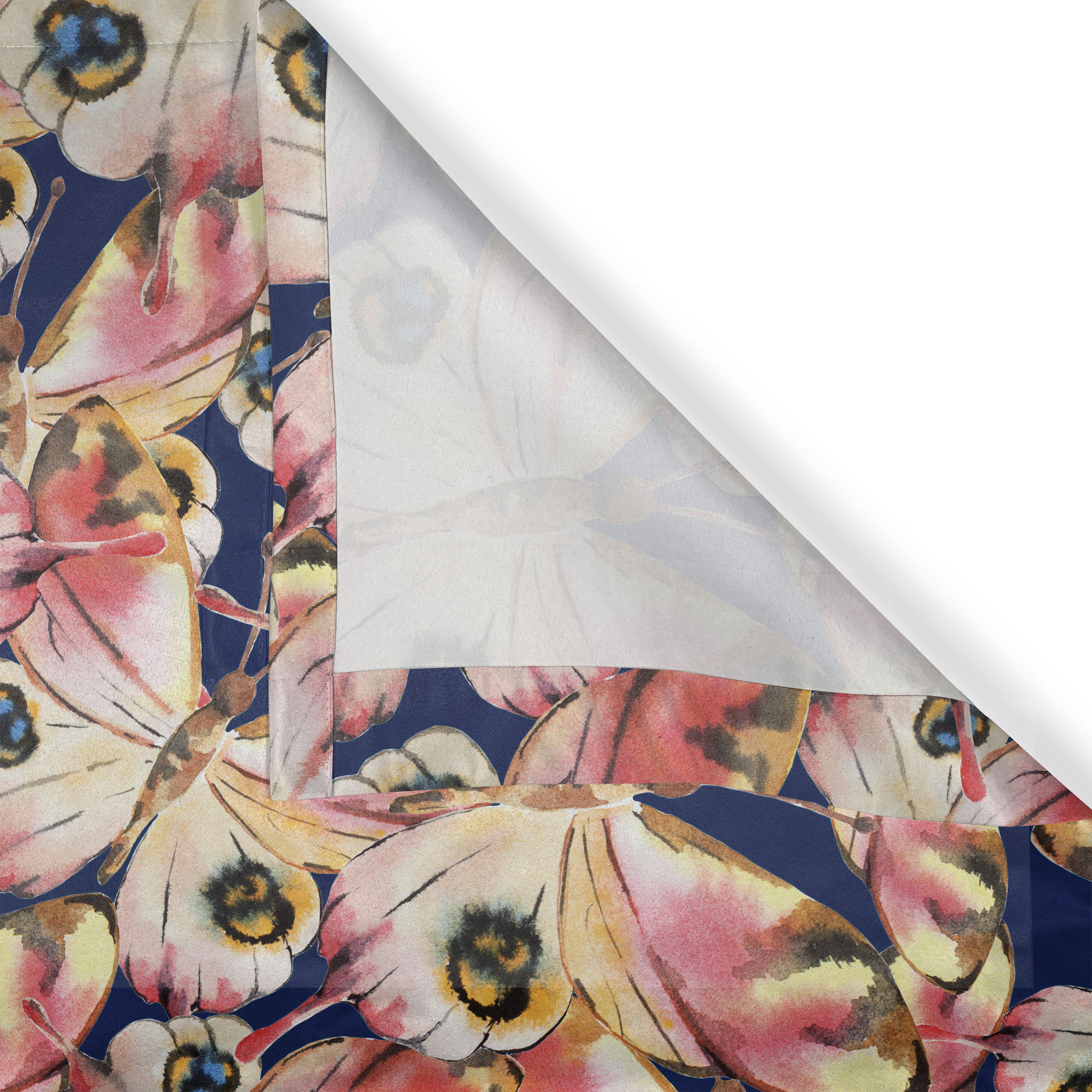 Latitude Run® Wings of Spring Grommet Curtain Aquarelle Butterfly Cream ...