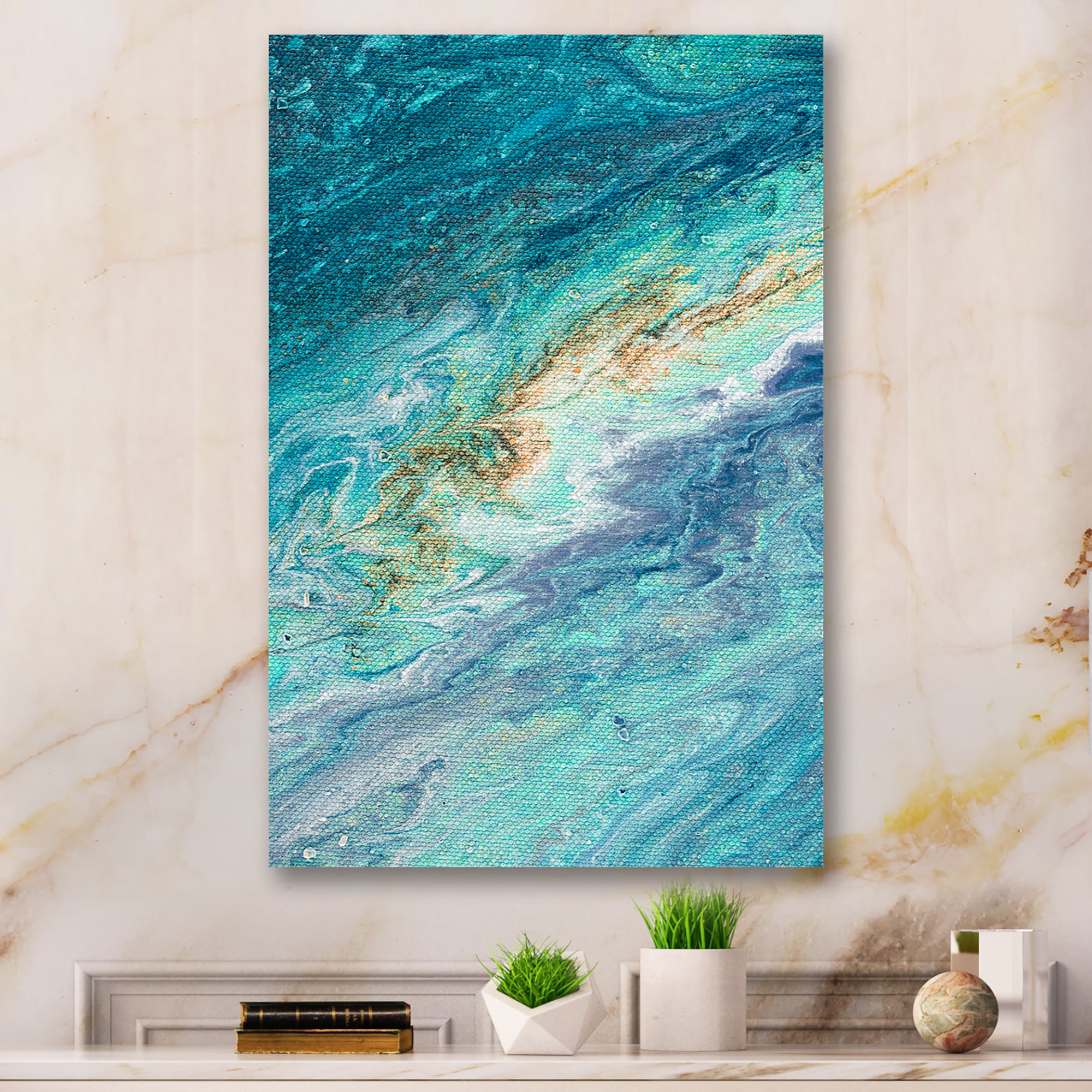 Mercer41 Shades Of Blue Marble Art - Modern & Contemporary Canvas Art ...