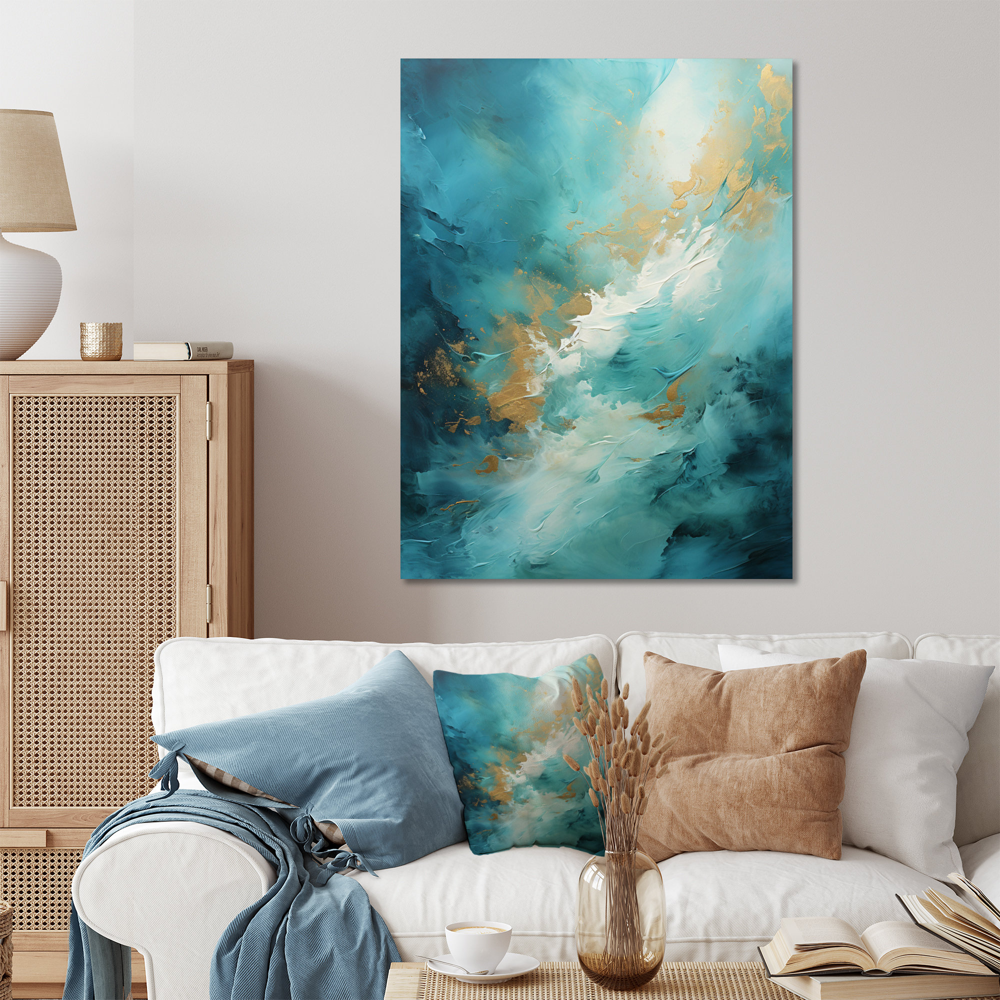 Latitude Run® Turquoise Tranquillity II - Abstract Landscape Metal Art ...