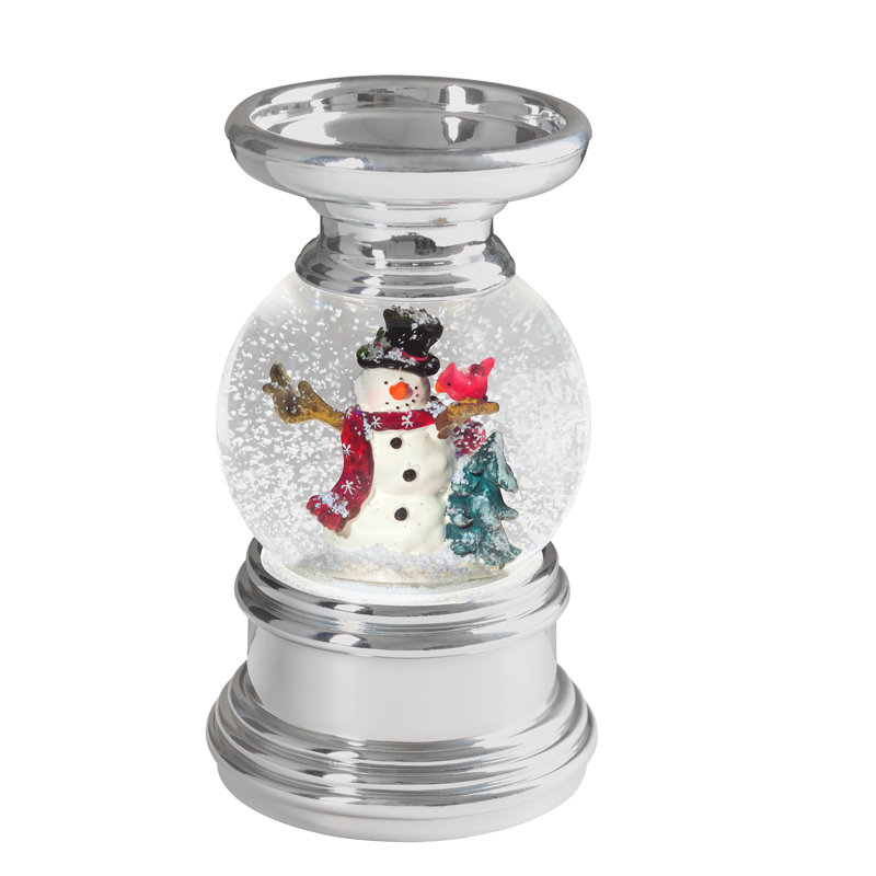 The Twillery Co.® 6.5" Glass Tabletop Snow Globe Candle Holder ...