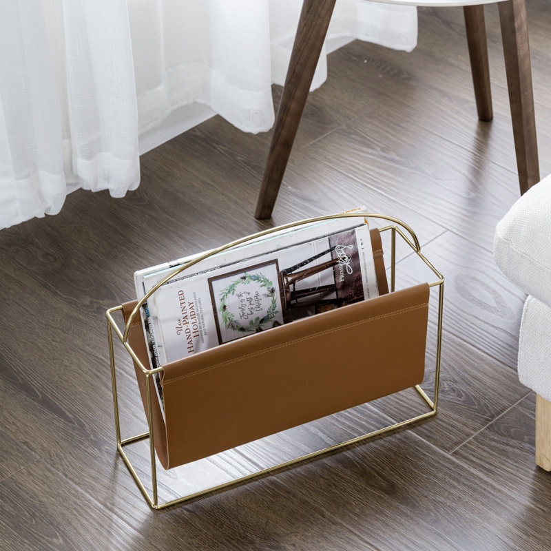 Mercer41 Vessena Leatherette Standing Sling Magazine Rack | Wayfair