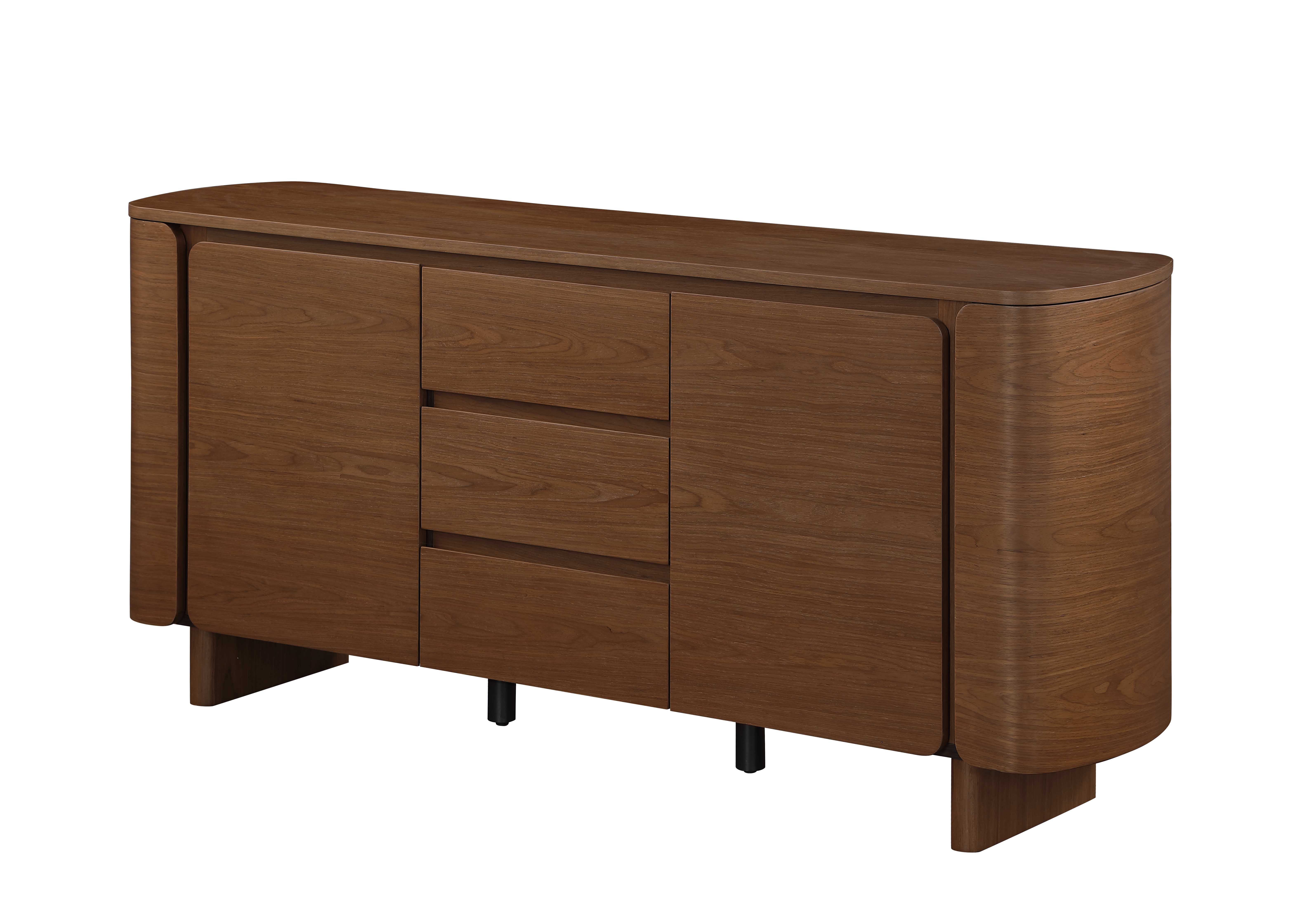 Latitude Run® Buffet moderne en bois Lomba avec 2 tablettes et 3 ...