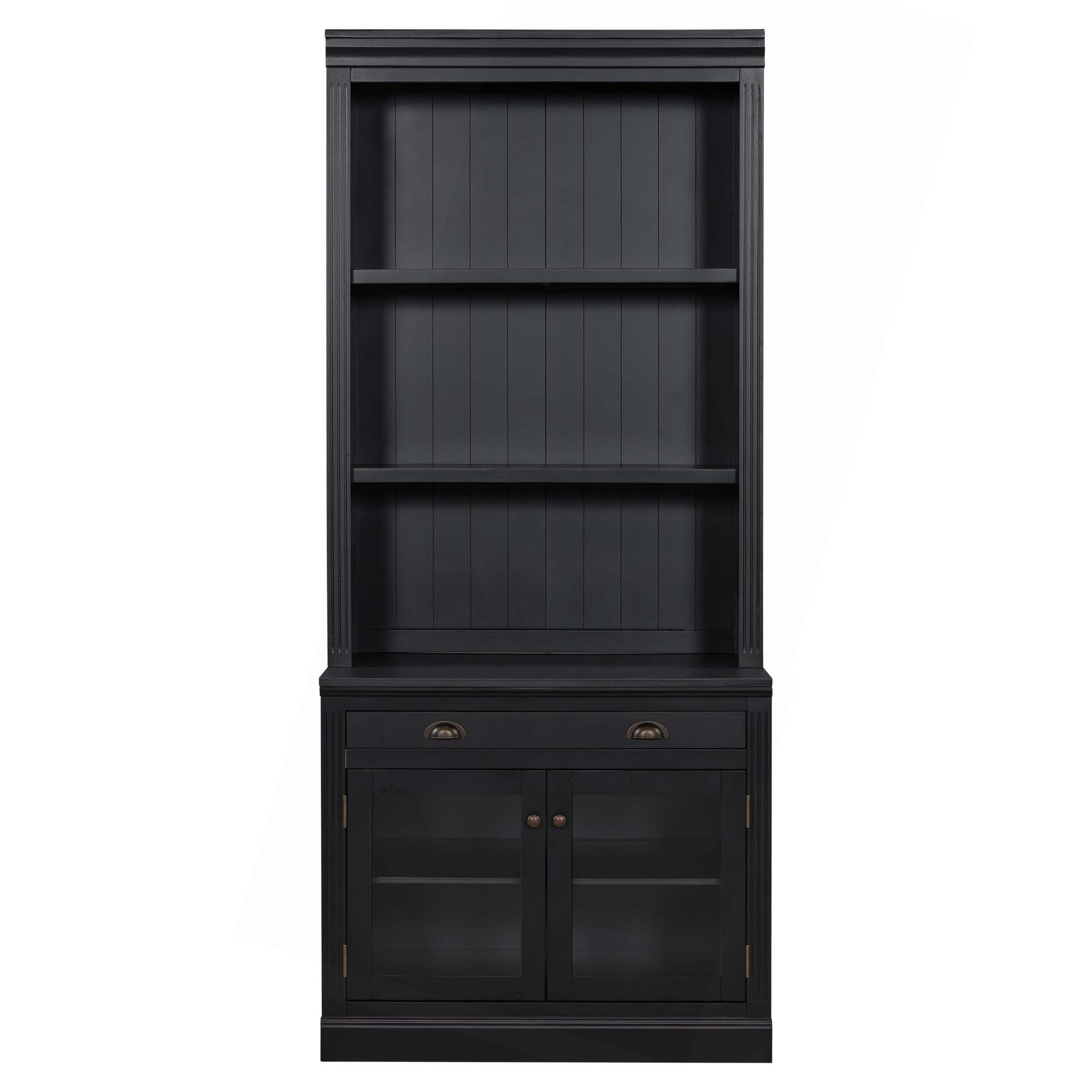 Orren Ellis Tall Bookshelf With LED Lighting, Modern Bookcase With 2 ...
