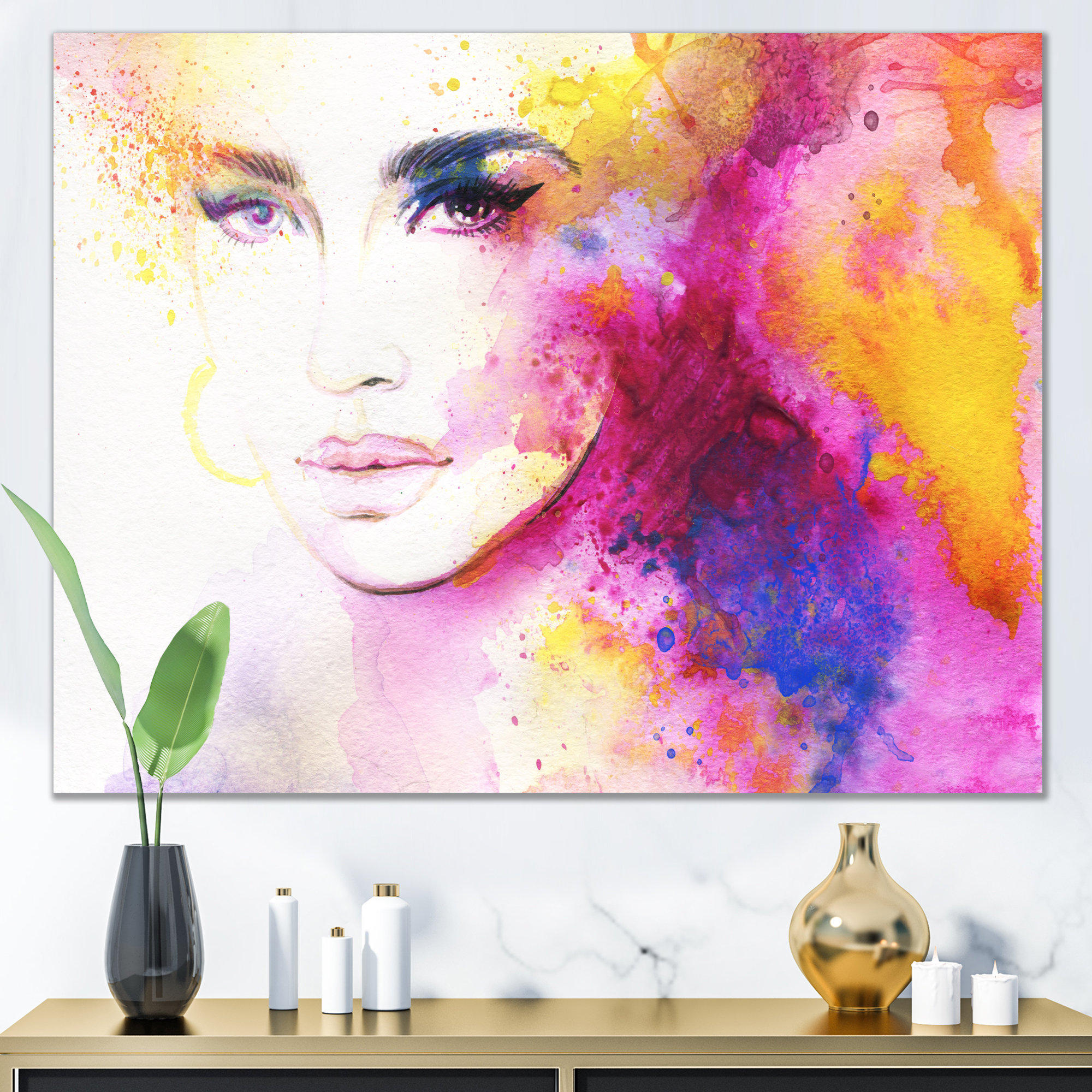 House of Hampton® Fashion Model With Vivid Make Up III - Glam Canvas ...