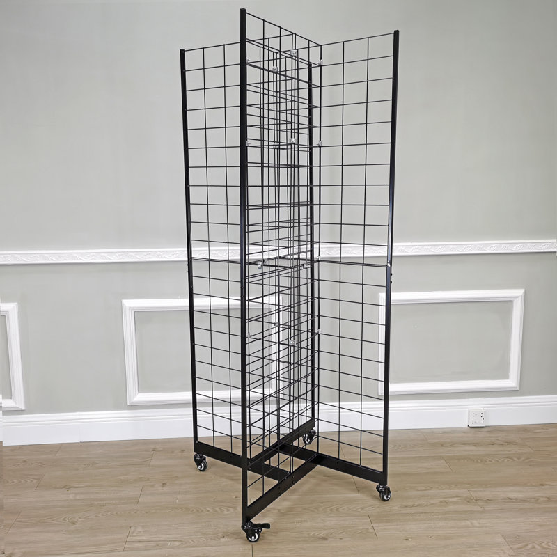 Rebrilliant Four-Sided Gridwall Display Rack Black 33.5x33.5x70 "3x4 ...