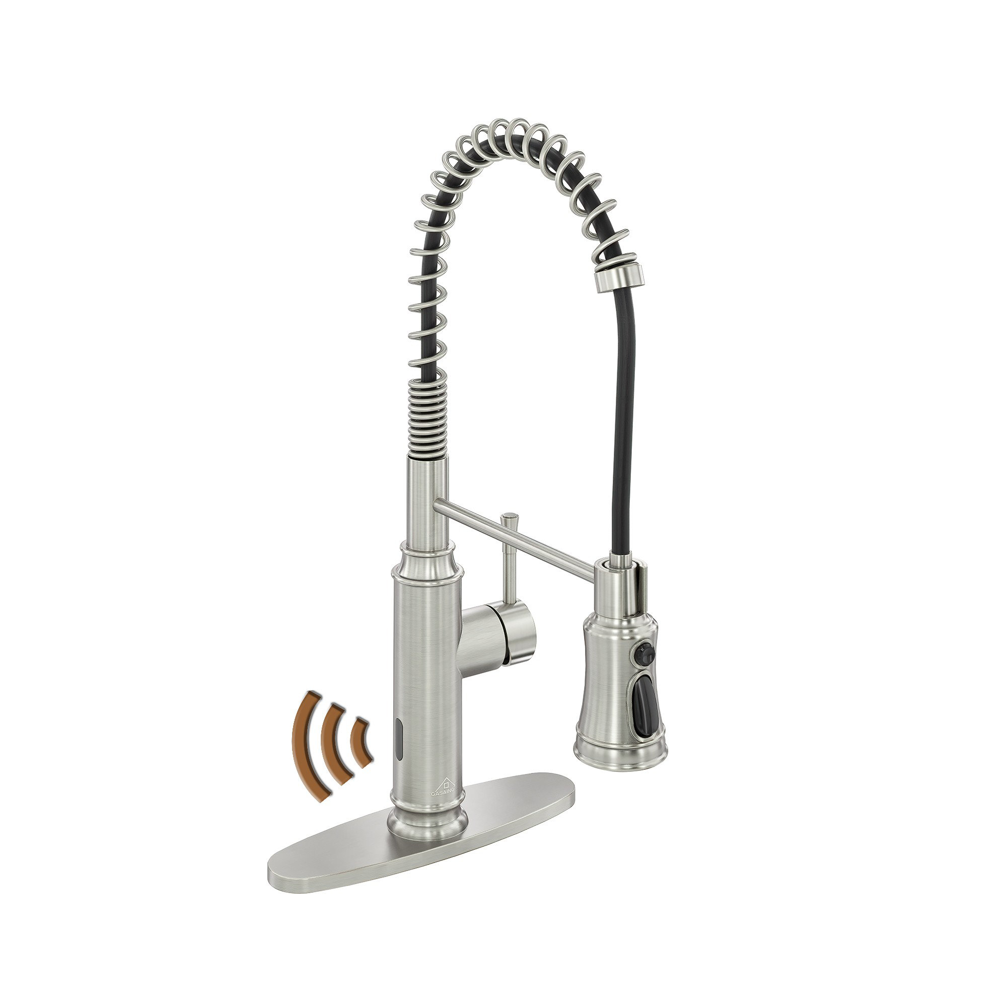 CASAINC Pull Down Sprayer Kitchen Faucet with Infrared Sensor Induction ...