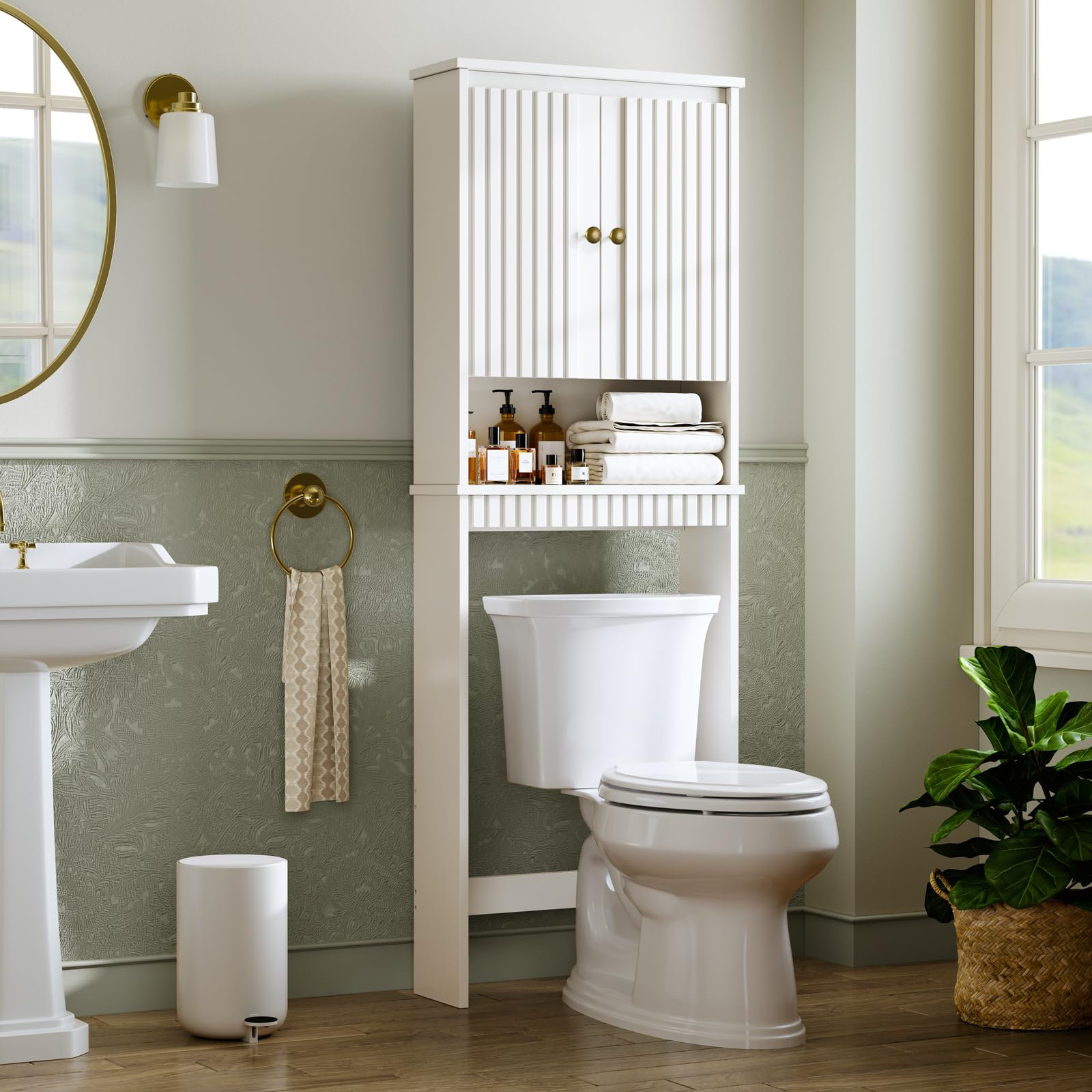 Lark Manor™ Over The Toilet Storage Cabinet, Over Toilet Organizer with ...