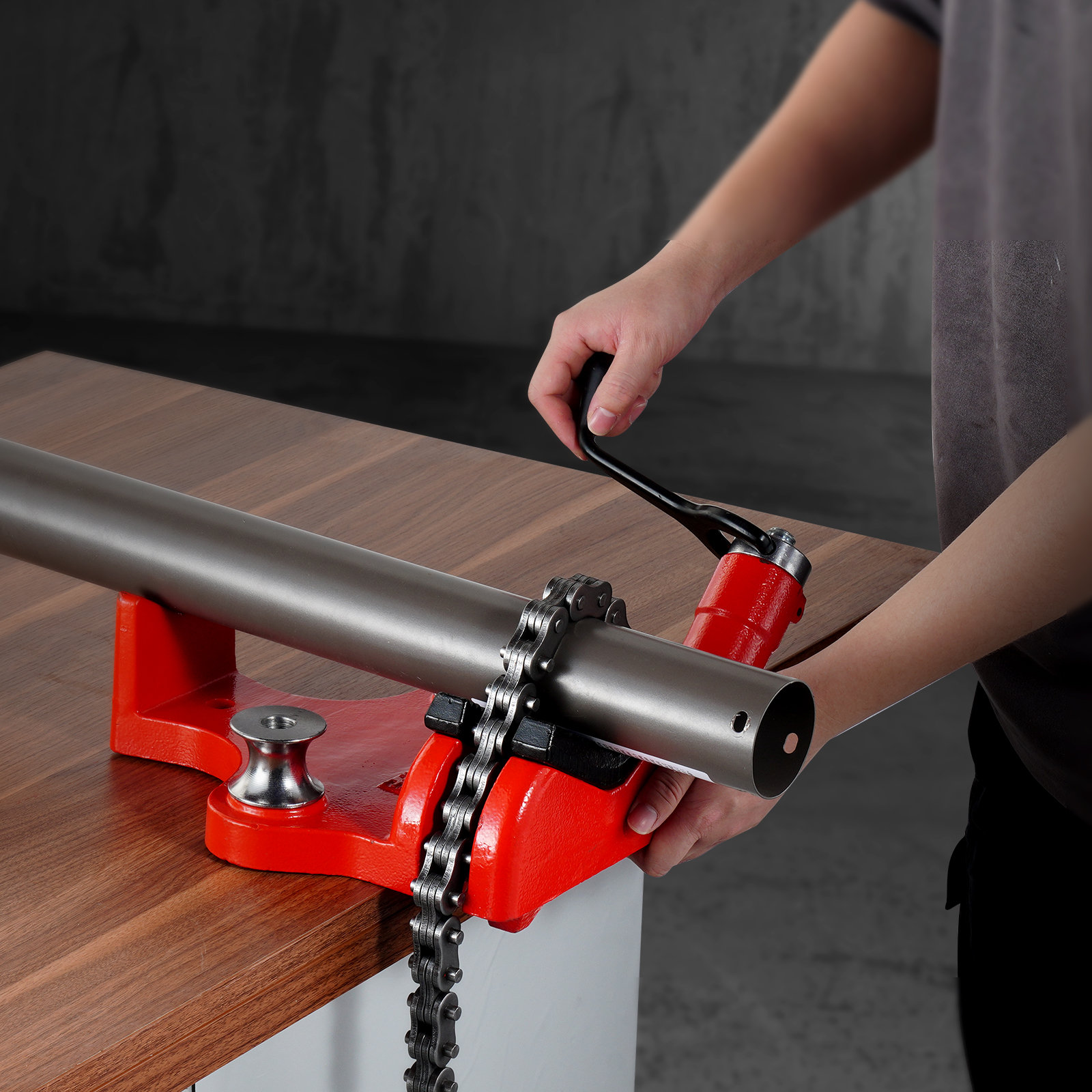 17 Stories Screw Bench Chain Vise 1/2 to 8 inch Capacity Heavy Duty ...