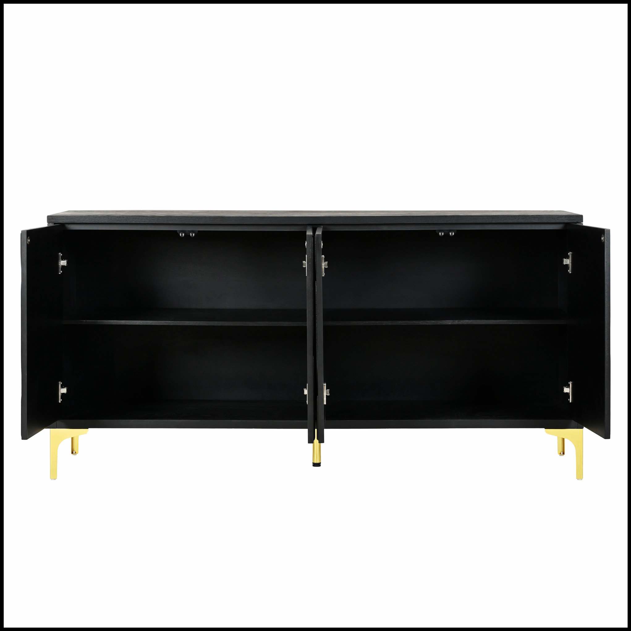 Mercer41 Creative carved 4-door Sideboard Handleless Press-to-Open ...