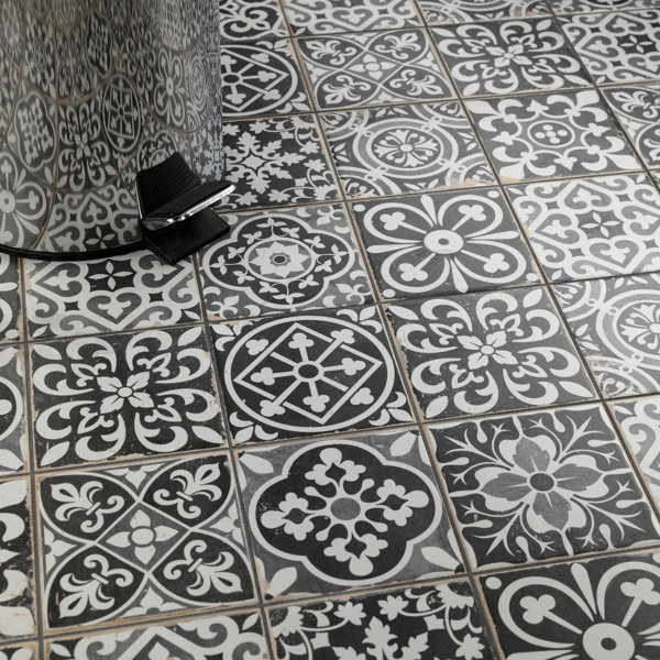 Merola Tile Faenza 13" x 13" Ceramic Patterned Wall & Floor Tile ...