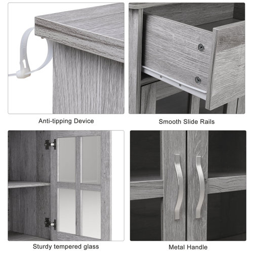 Wade Logan® Atanaska 47.2''W 2 Drawer Sideboard Buffet with Cabinets ...