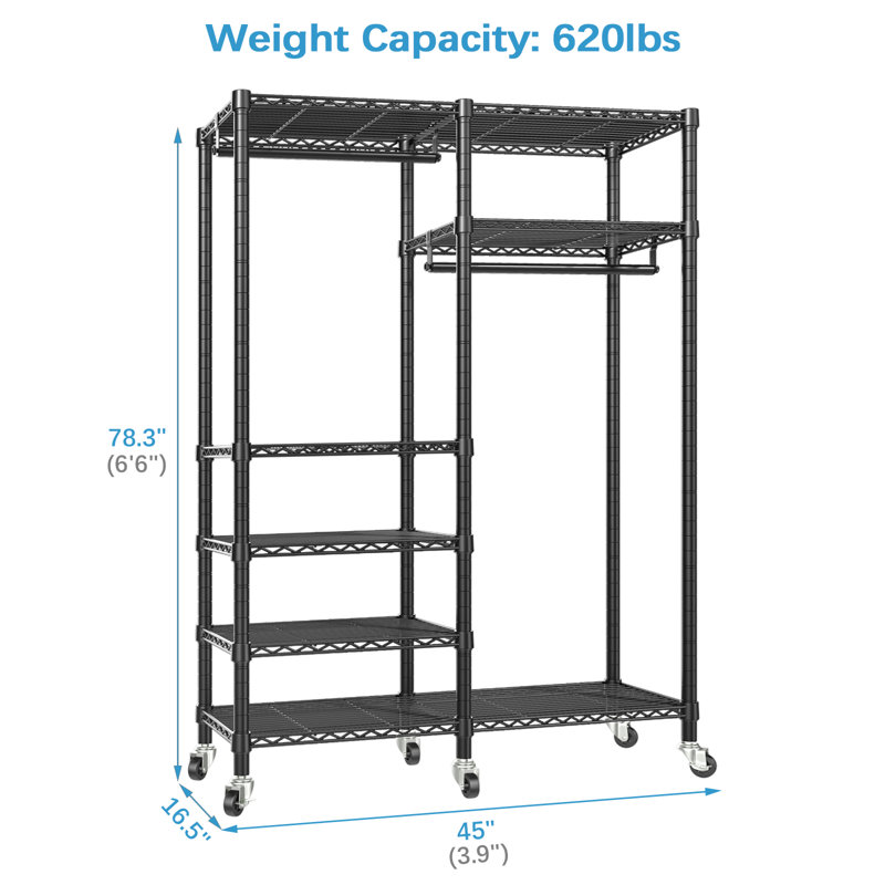 VIPEK R4 45" Rolling Clothes Rack, Heavy Duty Clothing Rack with ...