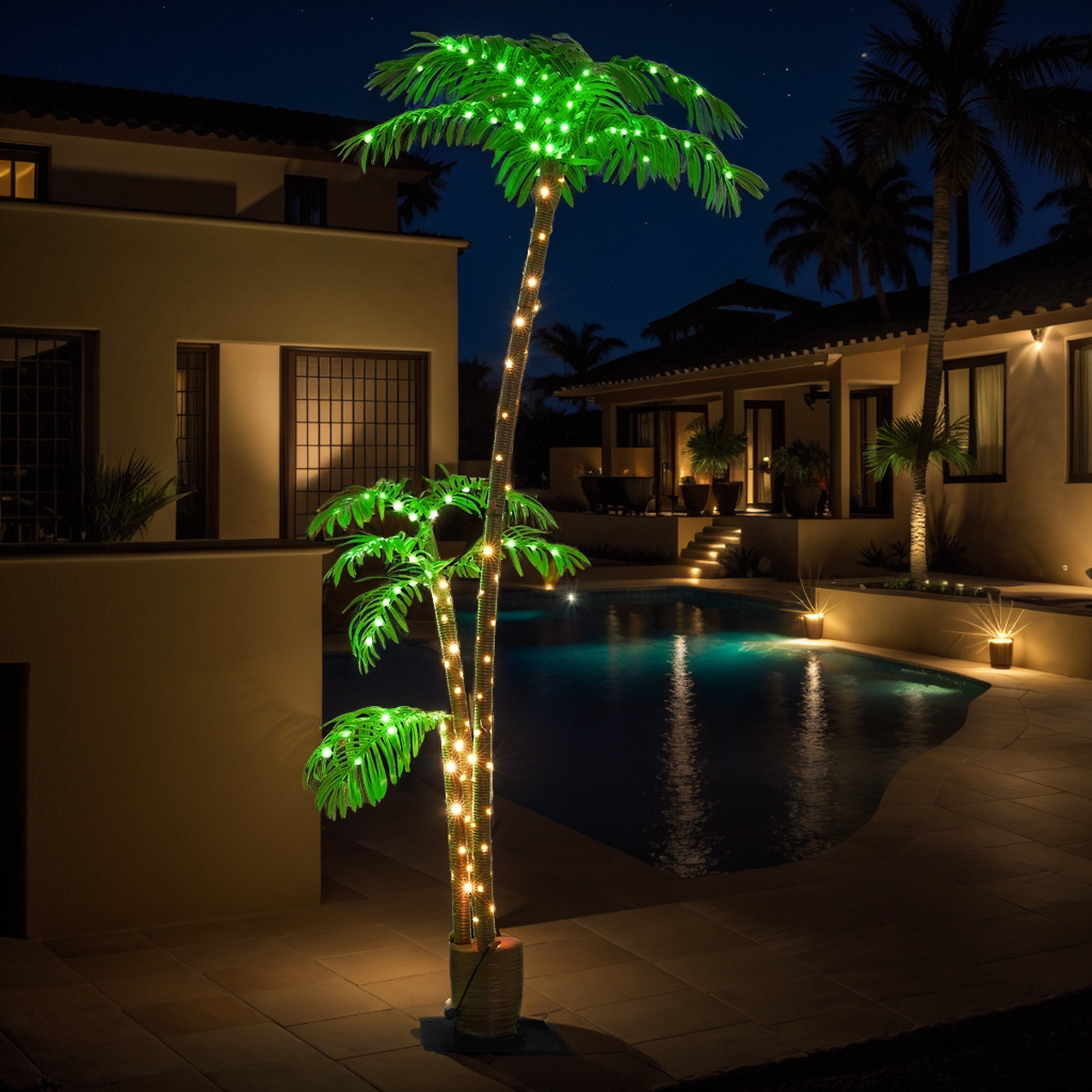 The Holiday Aisle® 71 Inch Lighted Palm Tree Floor Lamp - Wayfair Canada