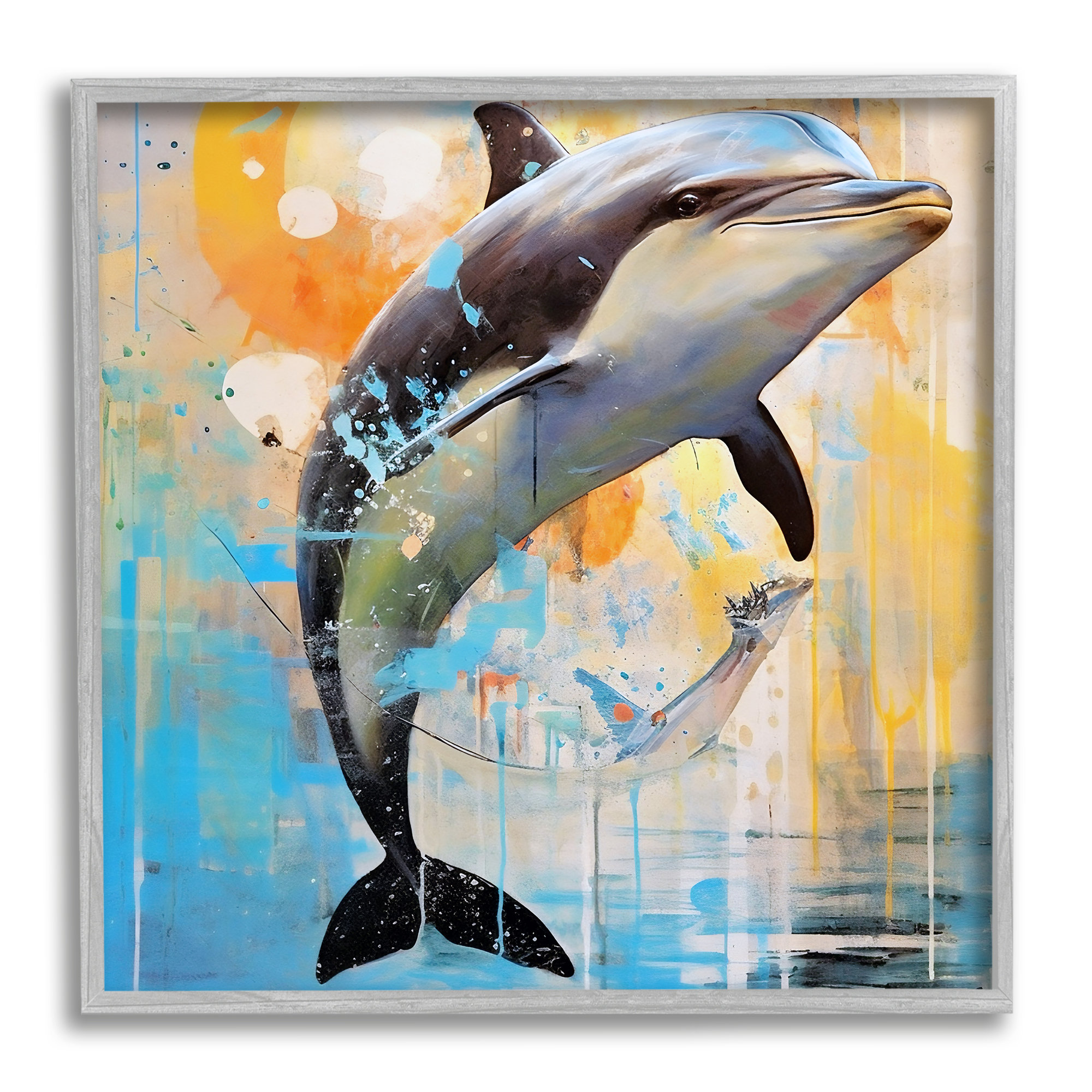 Stupell Industries Abstract Sea Life Portrait Framed Giclee Art Design ...