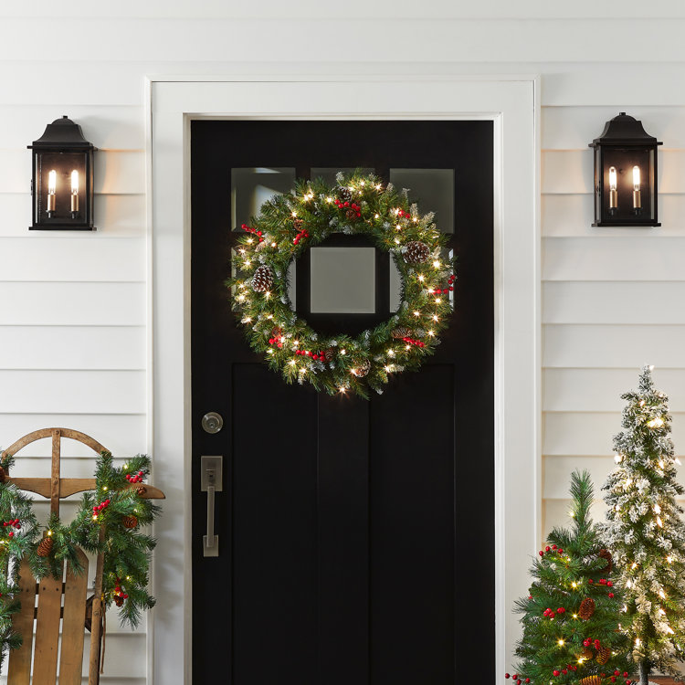 The Holiday Aisle® Torrens Frosted Berry Lighted PVC Wreath | Birch Lane